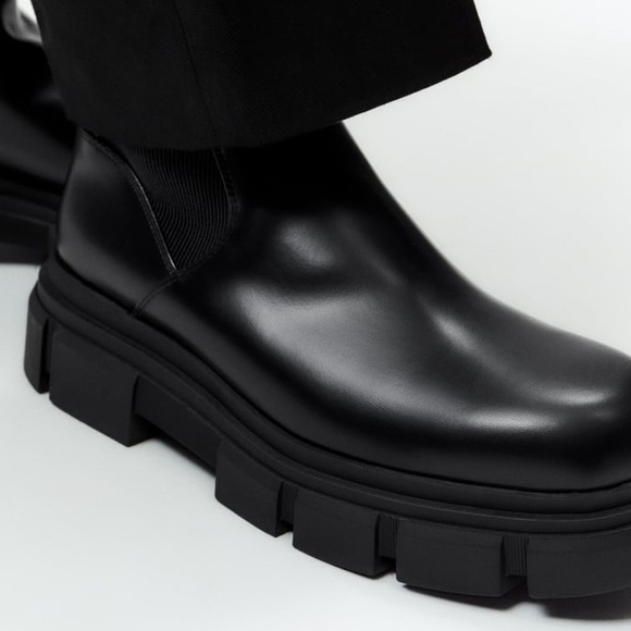 Zara | Shoes | Nwt Zara Man Black Chunky Chelsea Ankle Boots Size 6 ...